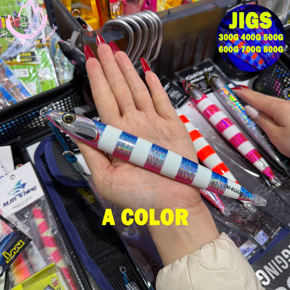 300g 400g 500g 600g 700g 800g Slow Pitch Jigging Metal Jig Saltwater L ...